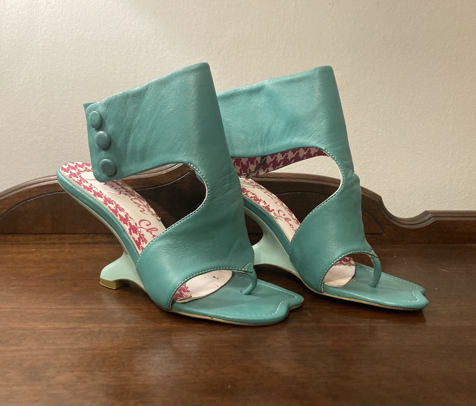 Irregular Choice Blue Green Sandals Ankle Strap Sculp… - Gem