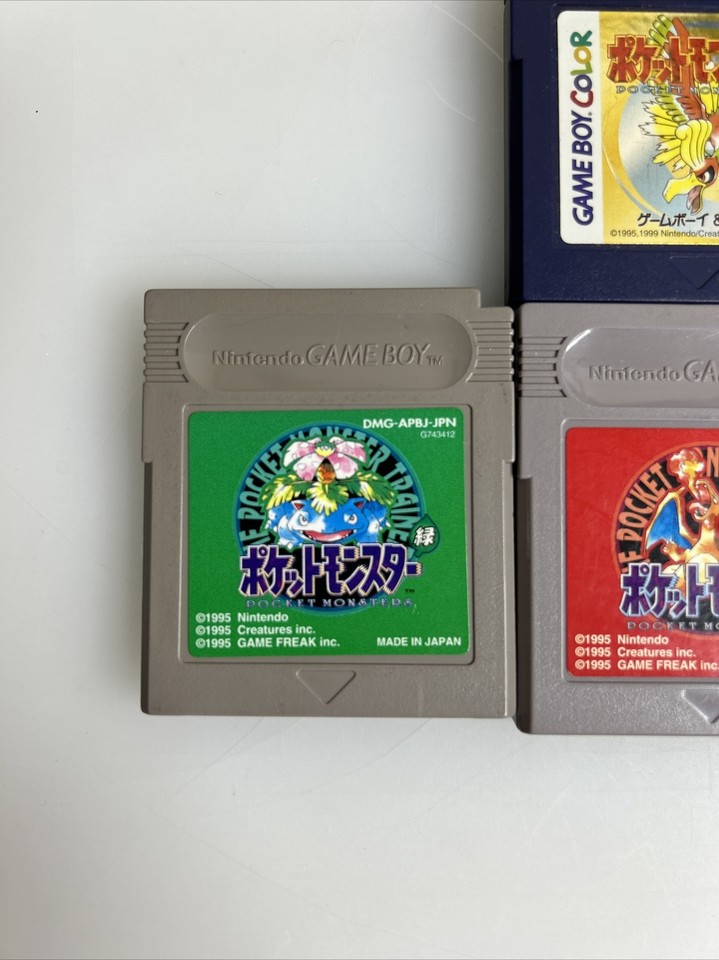 Lot Of 4 Pokemon Gameboy Carts Import - Green, Red, Yellow, Gold | eBay