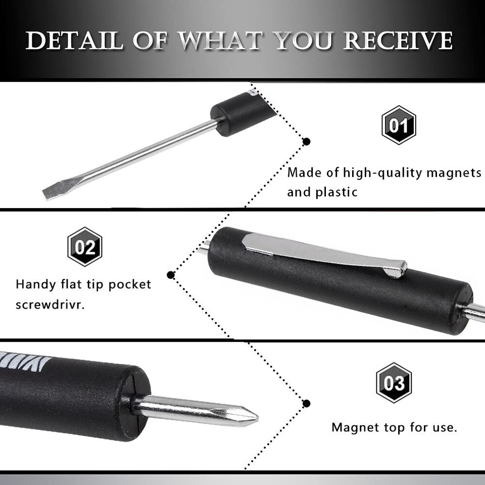 Pocket Phillips Screwdriver Flat Tip Screwdriver w/ Magnet Clip Same as ...