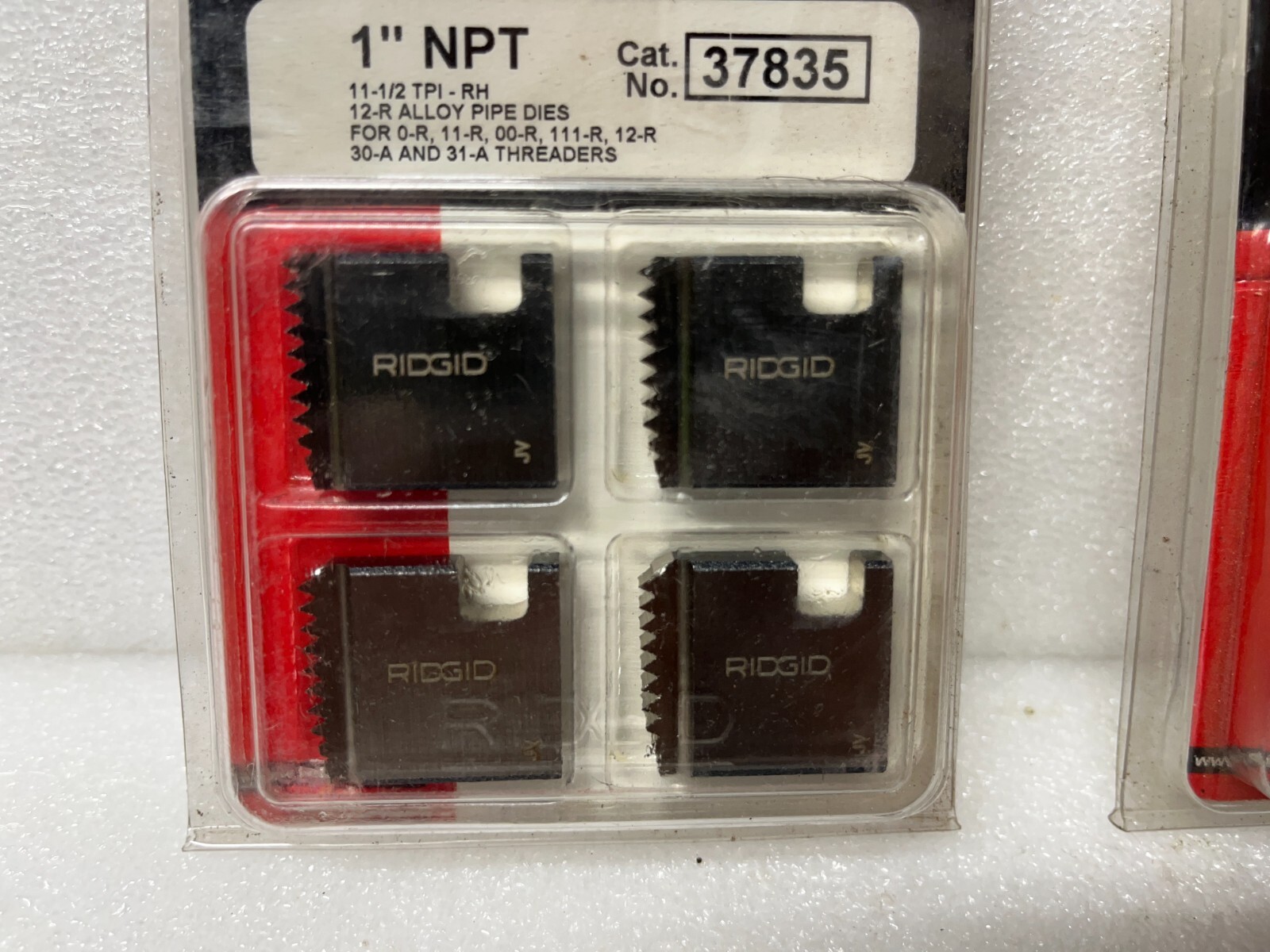 LOT OF 2 RIDGID PIPE THREADING DIES 37835 & 37830 1-inch High & 3/4 ...