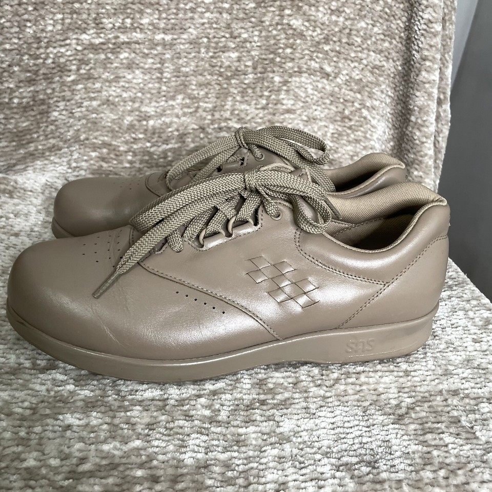 SAS Free Time Shoes Womens 9M Beige Leather Tripad Comfort Lace Up Walk ...