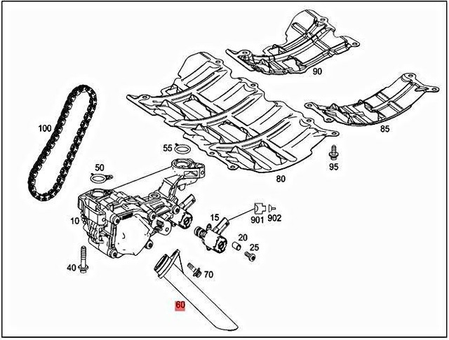 Genuine Mercedes-Benz Oil Suction Pipe 2701800251 / 270-180-02-51 OEM ...