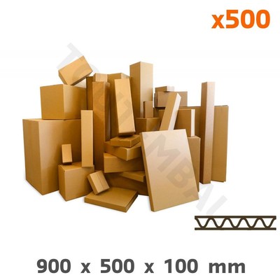 Grande caisse carton plate hors norme simple cannelure 900x500x100 mm ...