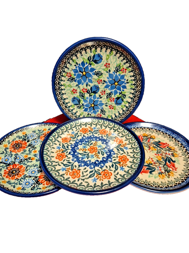 Lot of 4 Polish Pottery Unikat 6.25" Hand Made In Poland Plates | eBay