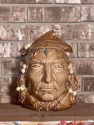 Vintage MCCOY Native American Indian Head COOKIE JAR USA Read ...