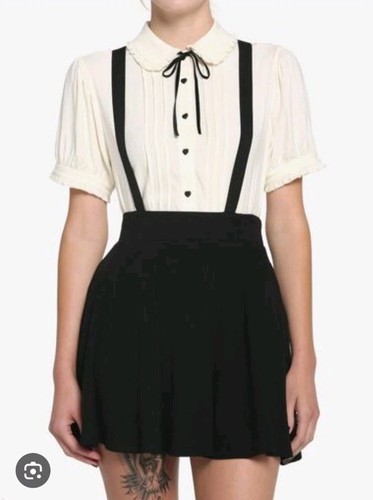 Hot Topic 2 Piece Outfit Gothic School Girl Emo Grunge Button Shirt ...