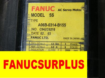 GE FANUC A06B-0314-B155 SERVO MOTOR MODEL 5S WARRANTY | eBay