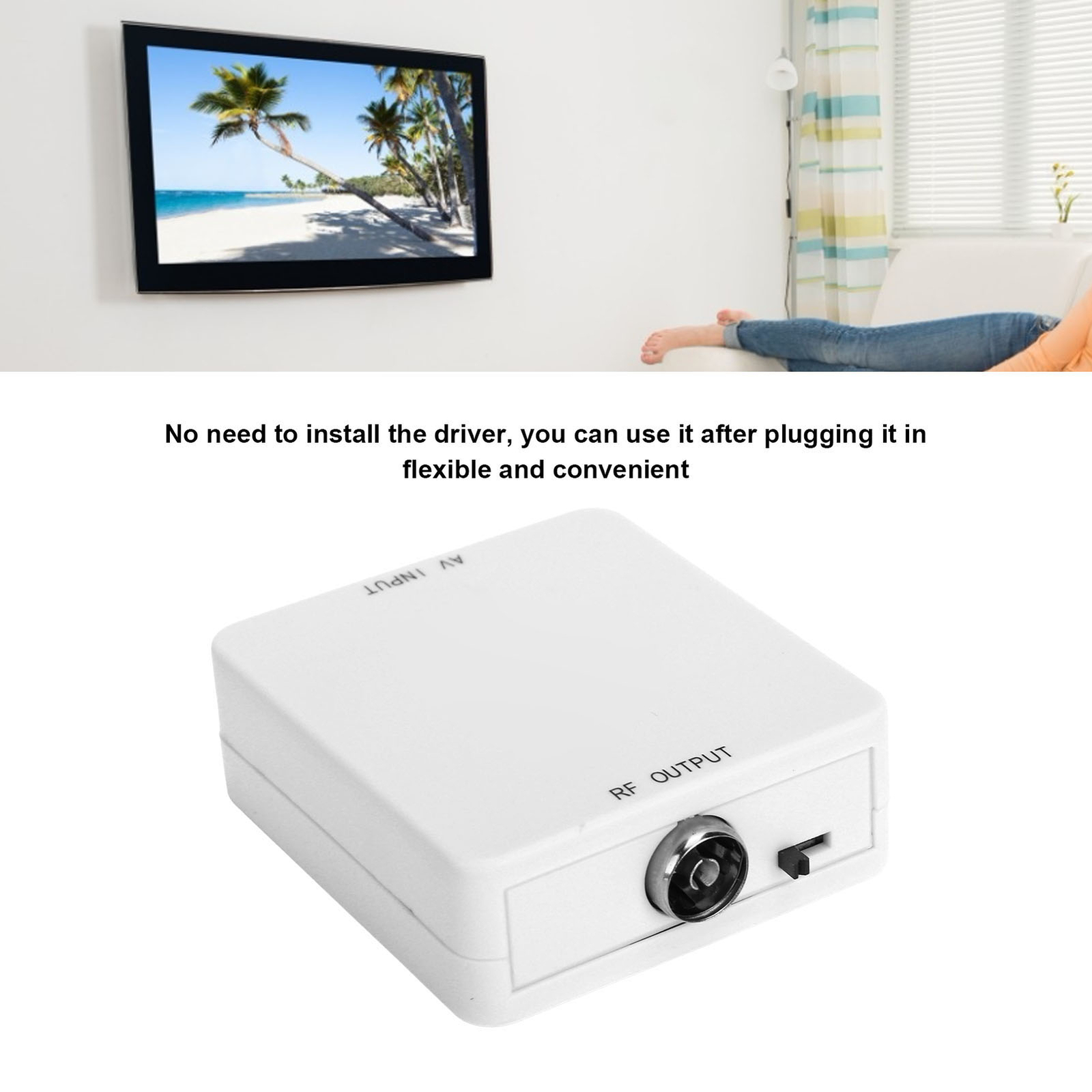 AV To RF Video Adapter HighDefinition Mini Video Signal Converter For ...