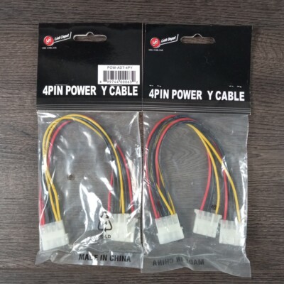 Link Depot POW-ADT-4PY 4 Pin Power Y Cable x2 | eBay