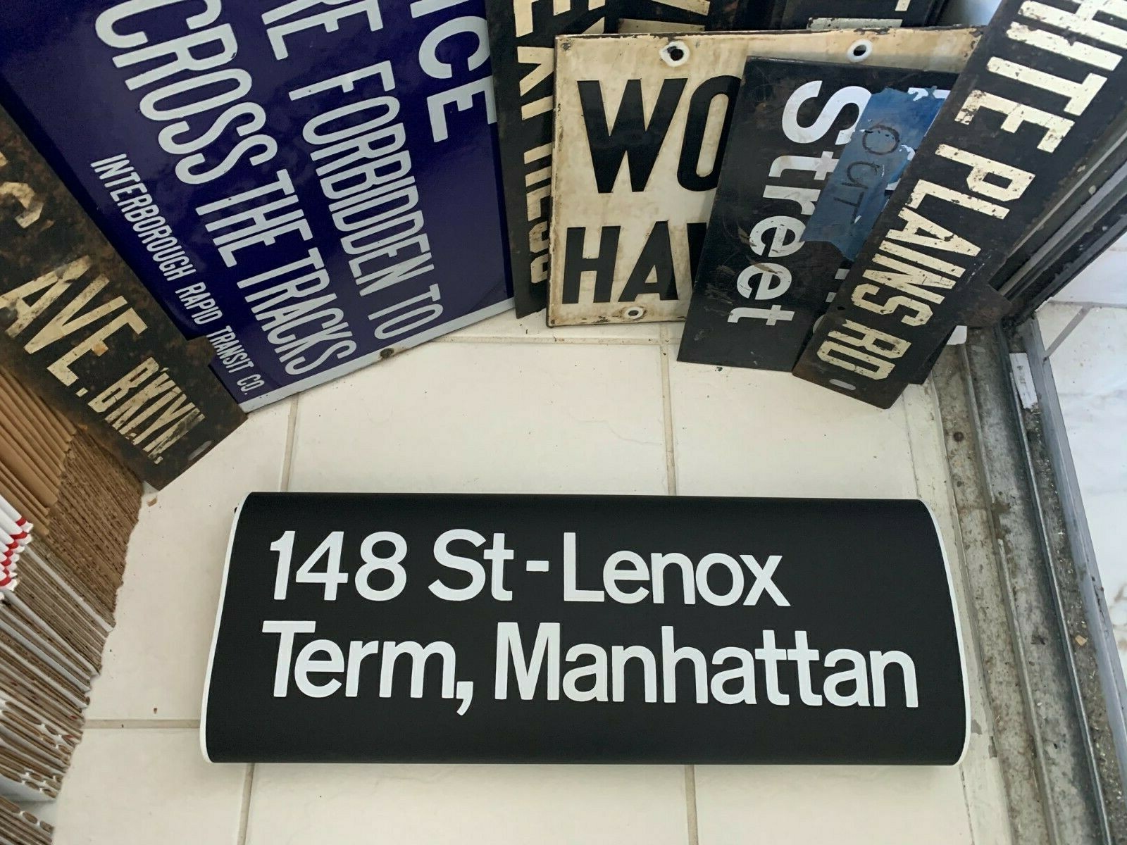 NYC R21 SUBWAY LARGE ROLL SIGN 148 LENOX TERMINAL MANHATTAN HARLEM ADAM ...