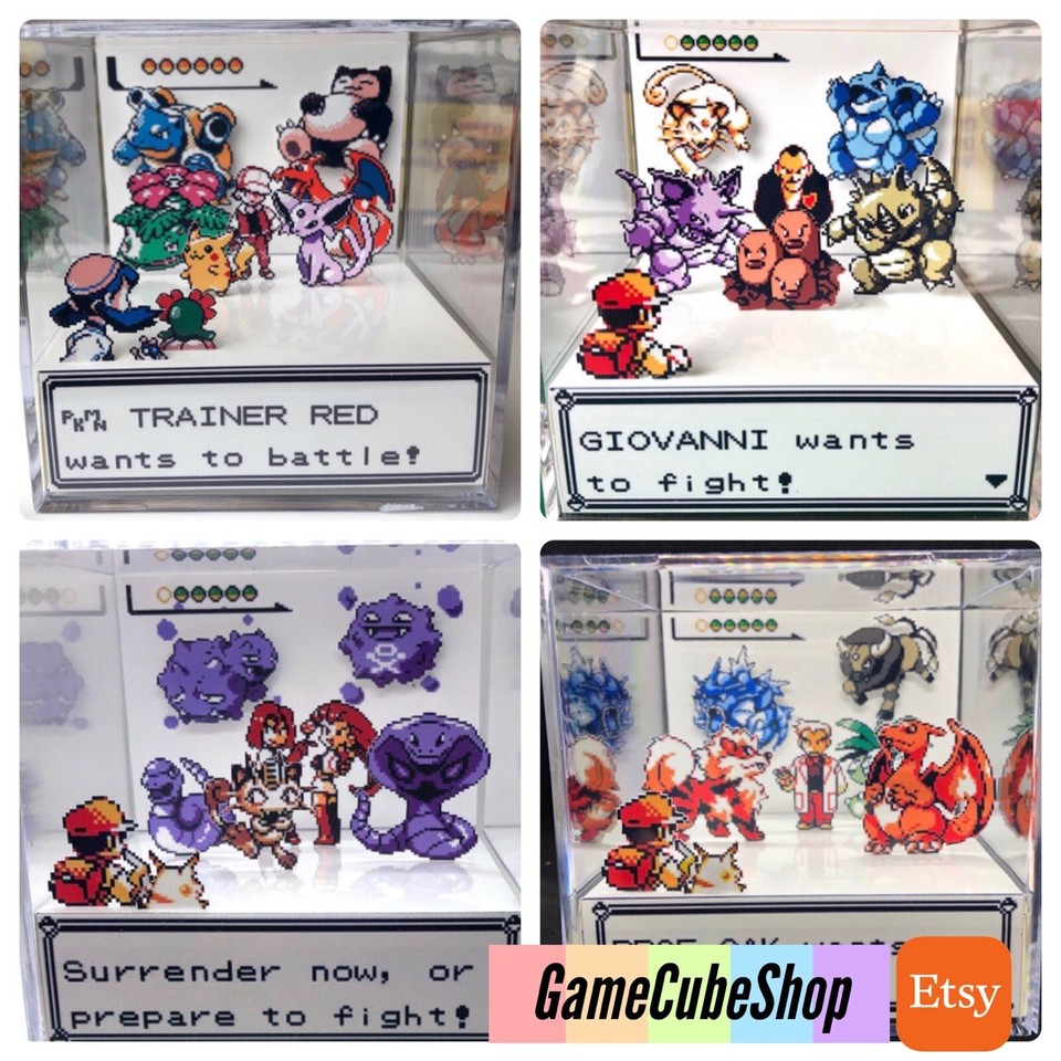 Pokemon Prof. Oak Lab 3D Cube Handmade Diorama - Gameboy - Fanart | eBay