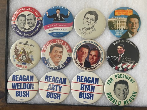 Vintage rare Ronald Reagan large Presidential campaign BUTTONS 12 | eBay