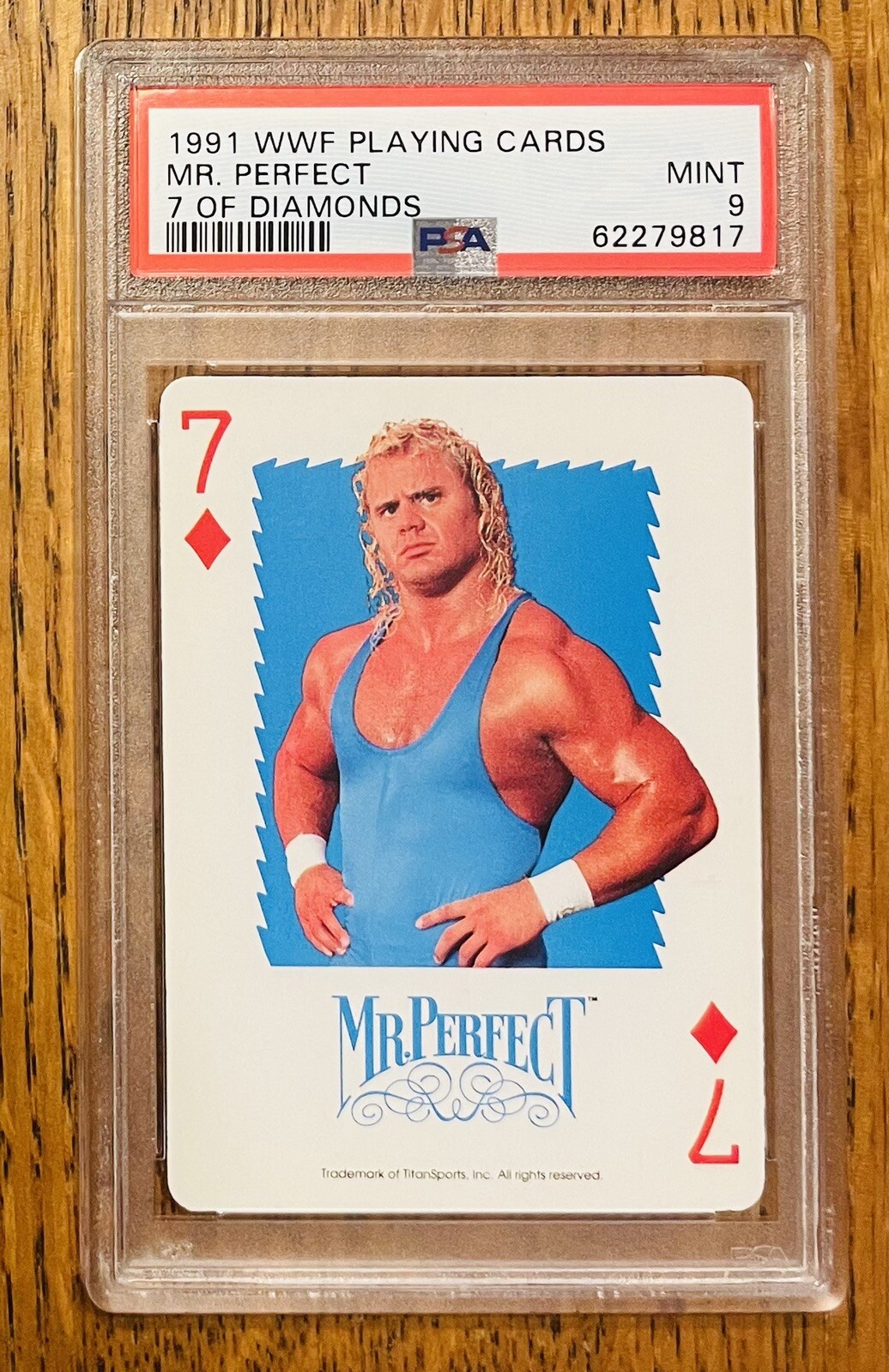 1991 WWF Playing Cards 7 Diamonds Mr Perfect PSA 9 Mint | eBay