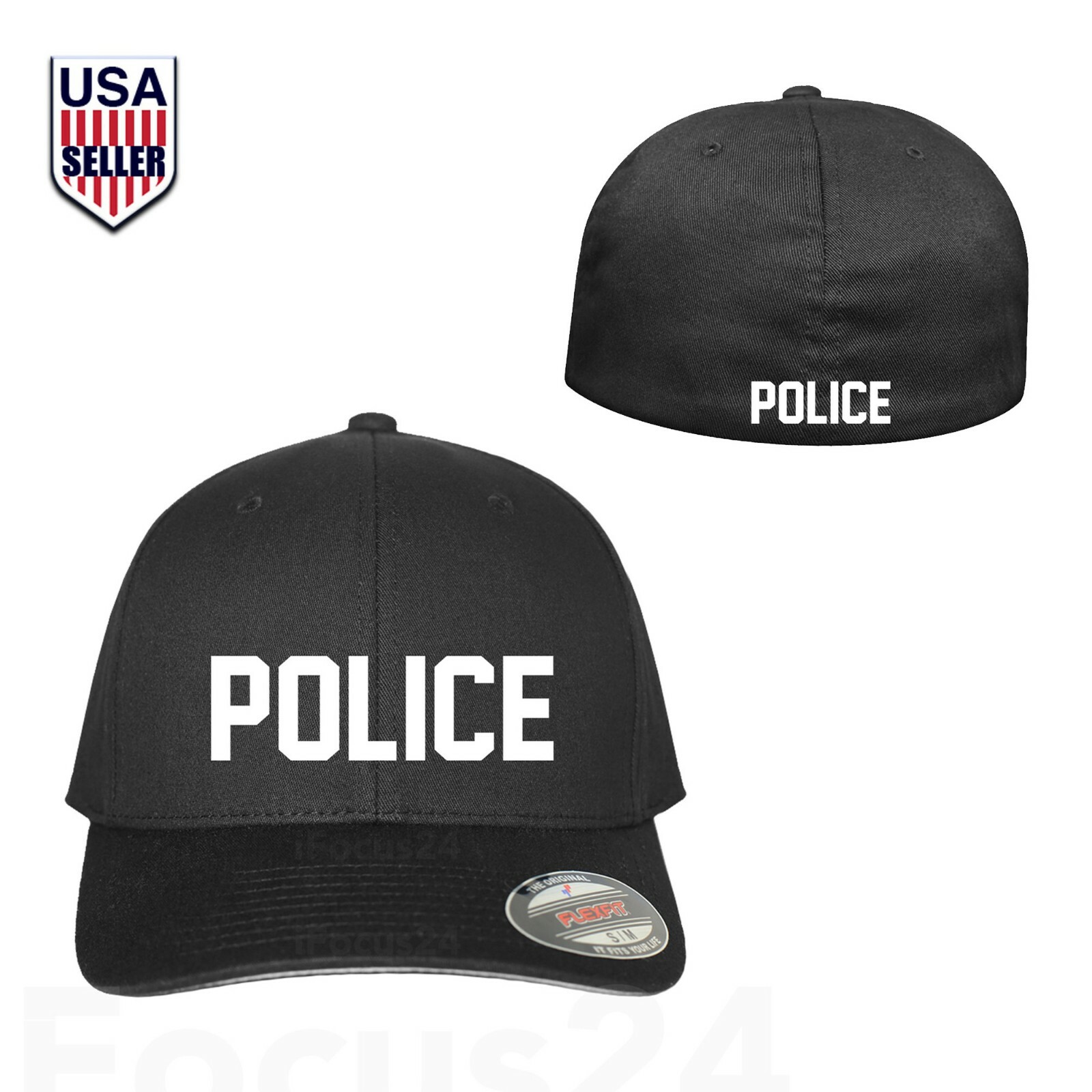 Police Embroidered Logo FlexFit Hat Law Enforcement Hat Support Blue ...