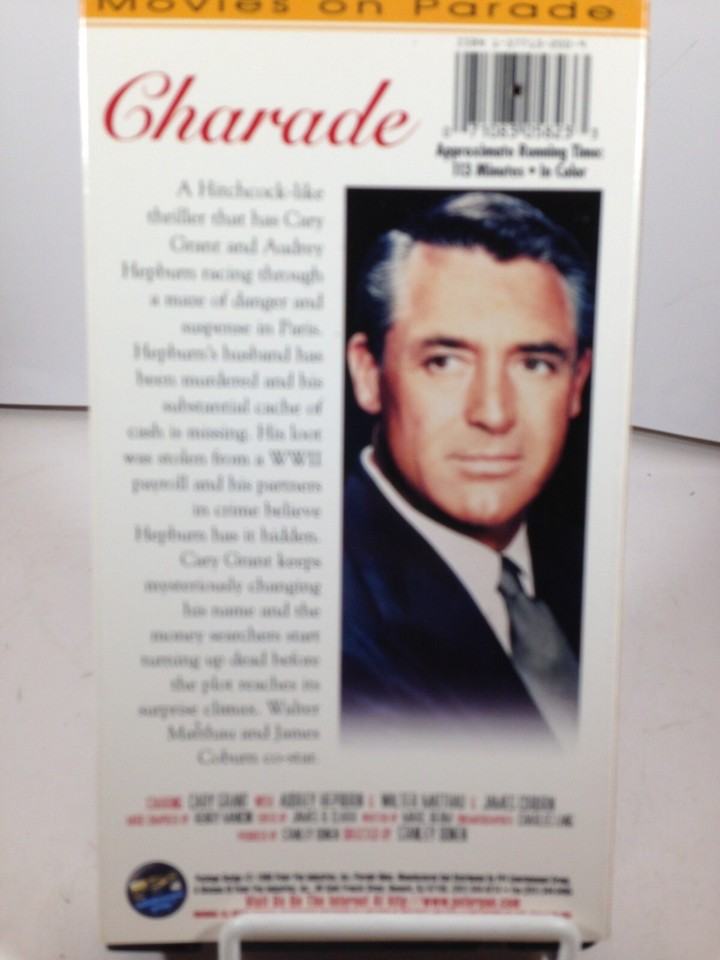 VHS Tape – Charade Audrey Hepburn Gary Grant Walter Matthau James ...