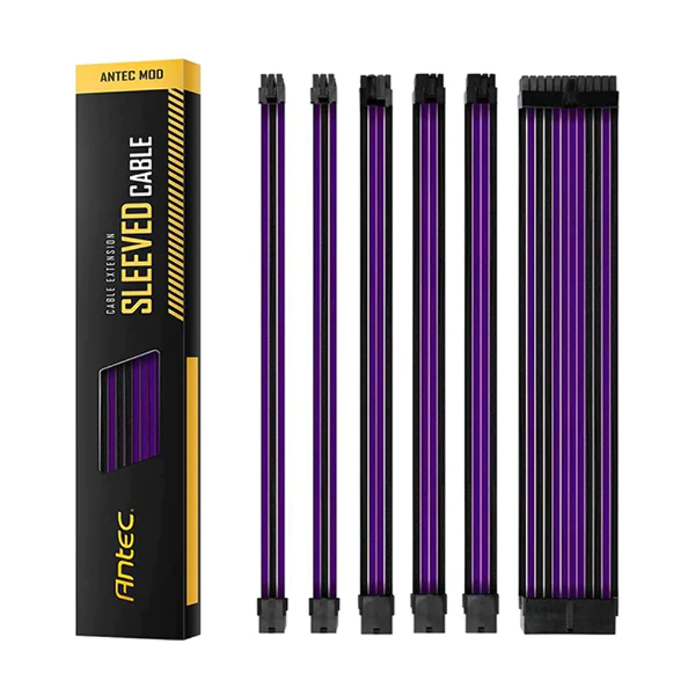 Antec Psu Sleeved Extension Cable Kit V2 Purple Black | eBay