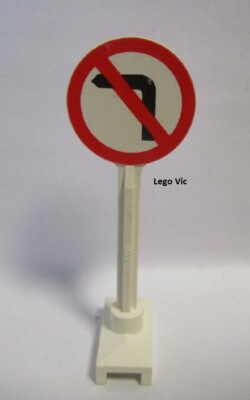 Lego 14pb10 City Road Sign Panneau Signalisation Not Left Turn 6306 ...