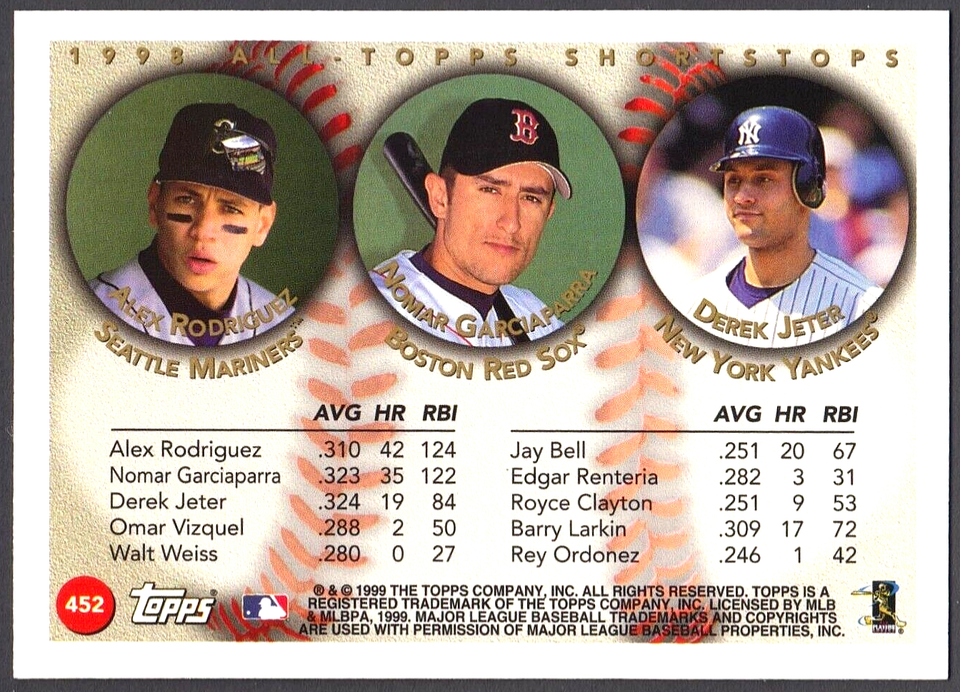 1999 Topps Baseball #452 1998 All-Topps Shortstops [NM/MT] | eBay