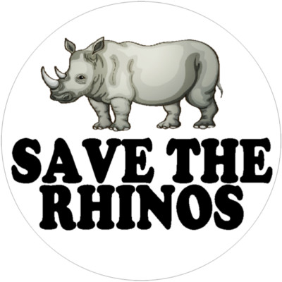 Save the Rhinos - 100 Pack Circle Stickers Decals 3" x 3" Endangered ...