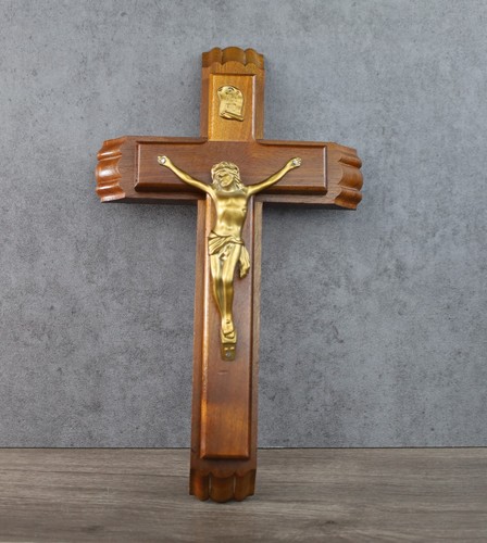 Vtg religious wooden crucifix last rights sick call | eBay
