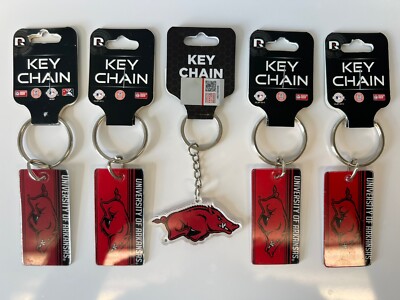RARE! 5 University Of Arkansas Razorbacks Key Rings Chains NCAA & FAST ...