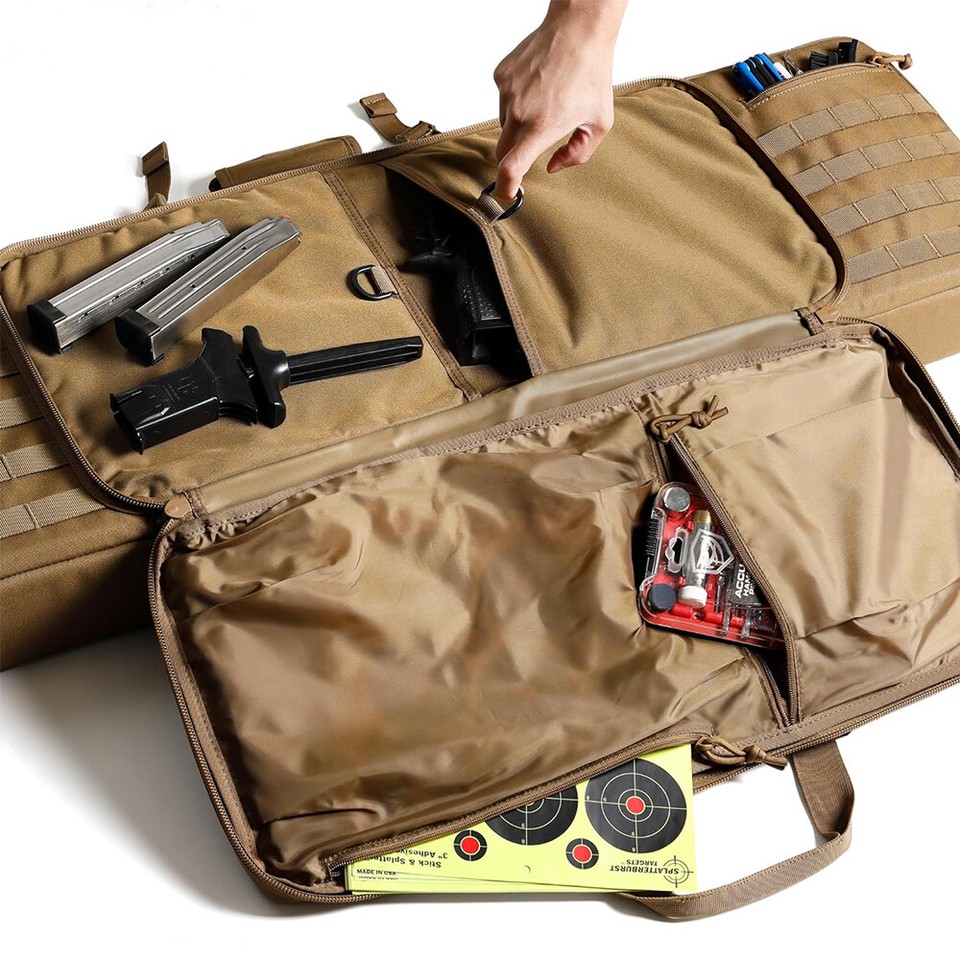 Rifle Case 47" Tactical Long Double Rifle Backpack Gun Bag for Hunting ...