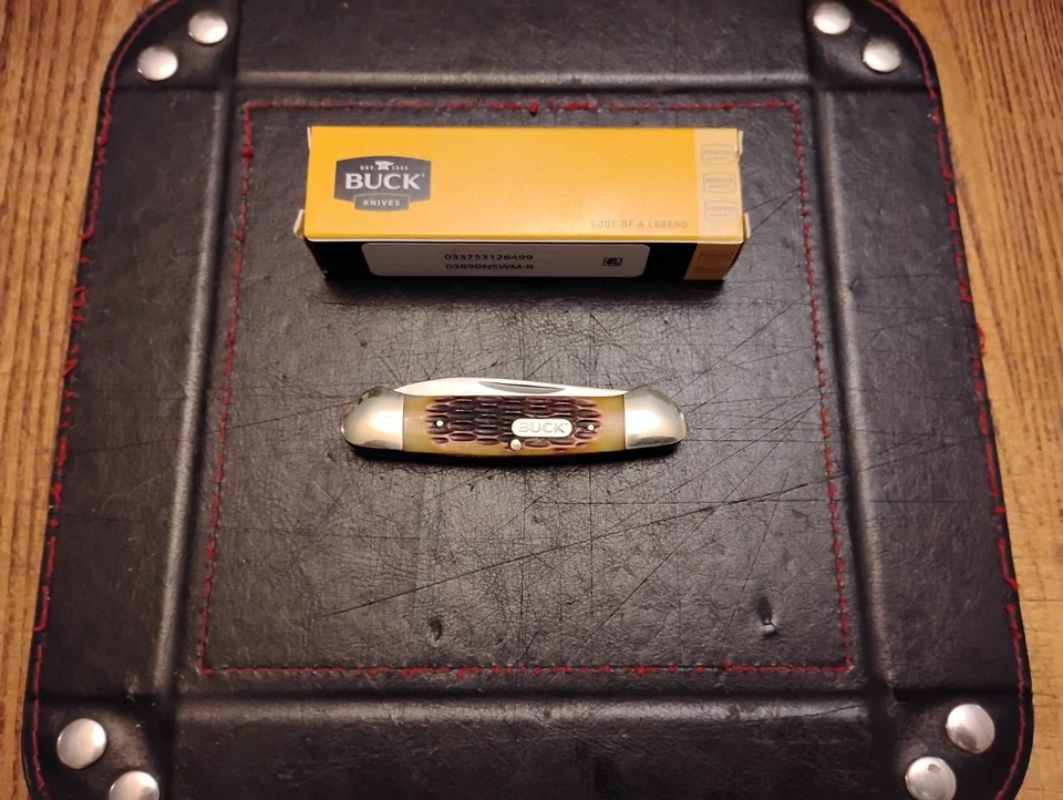 Buck Canoe 384 Folding Knife Bone Handle 2.5" & 1.8" 420J2 Blades 2.7 ...