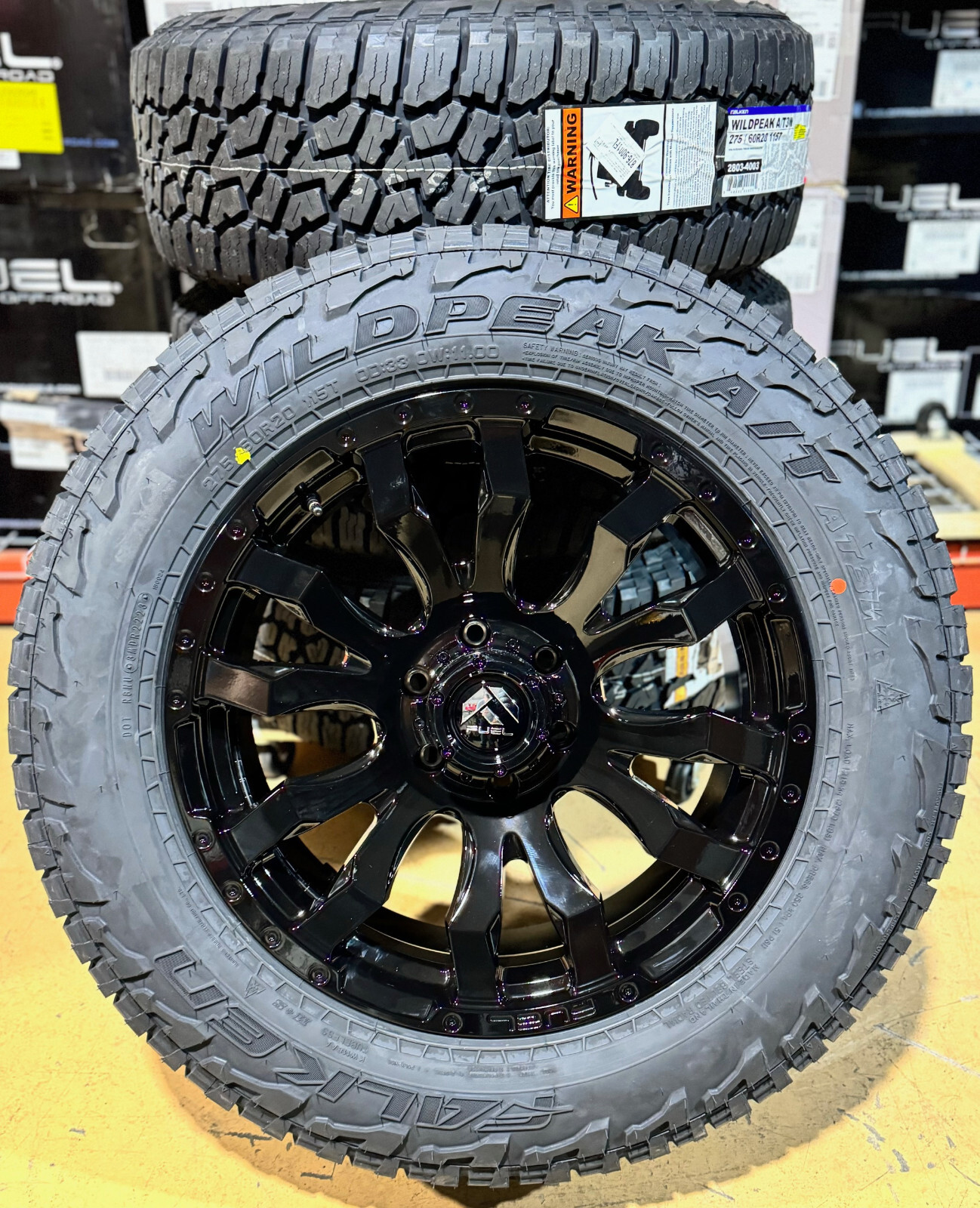 4) 20x9 Fuel D675 Blitz Black Wheels 33" AT Tires 5X5.5 Dodge Ram 1500 ...