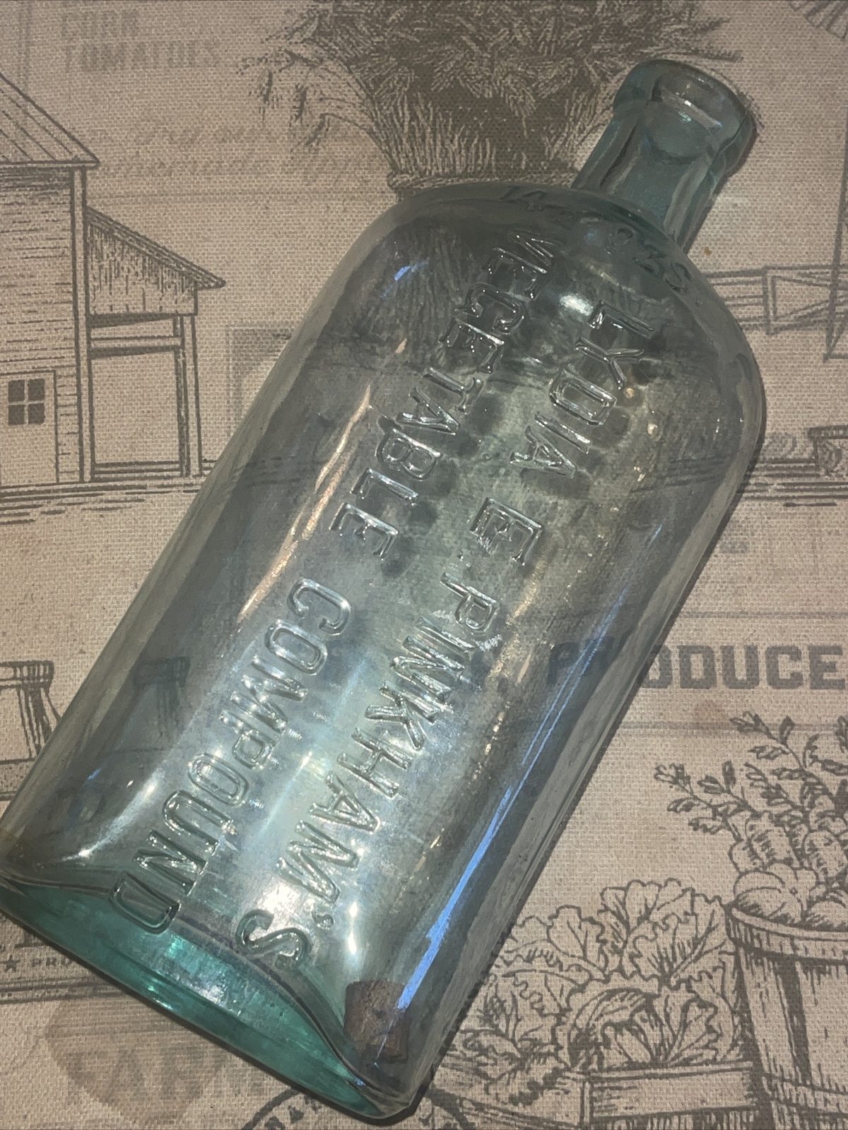 RARE LYDIA PINKHAM’S ANTIQUE BOTTLE FOR VEGETABLE COMPOUND BIM 1880'S ...
