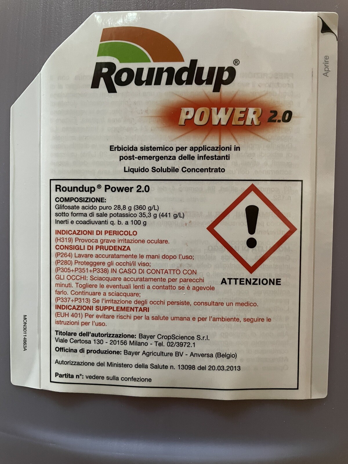 ROUNDUP POWER 2.0 DA LT 20 - ERBICIDA DISERBANTE GLIFOSATE 5411773125459 | eBay