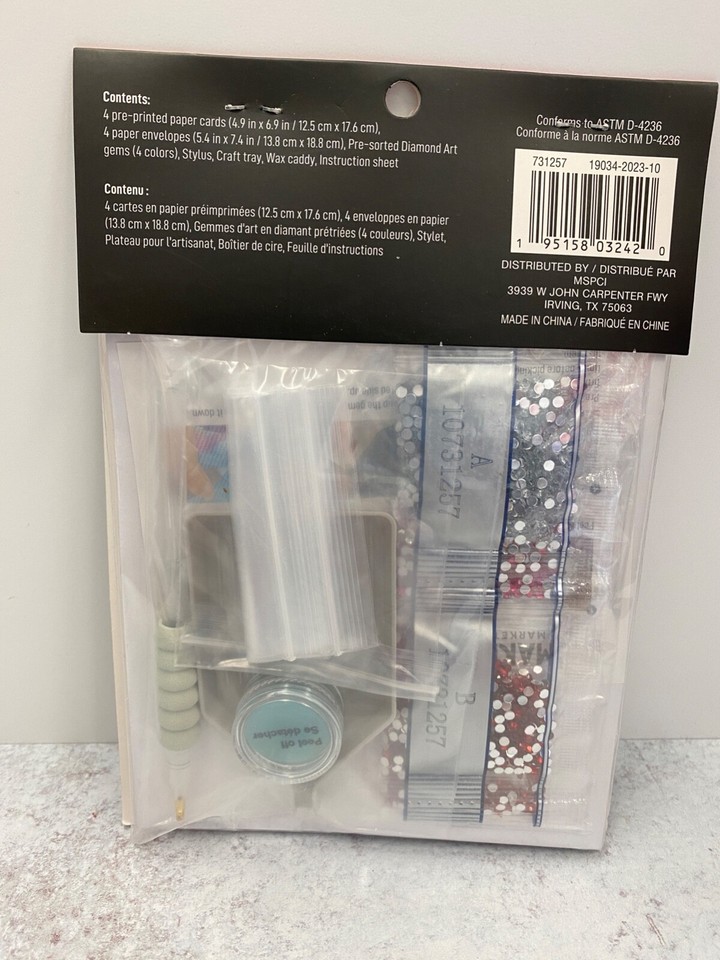 Make Market Diamond Art Card Kit (make 4) Valentines Day Crafts Gems ...