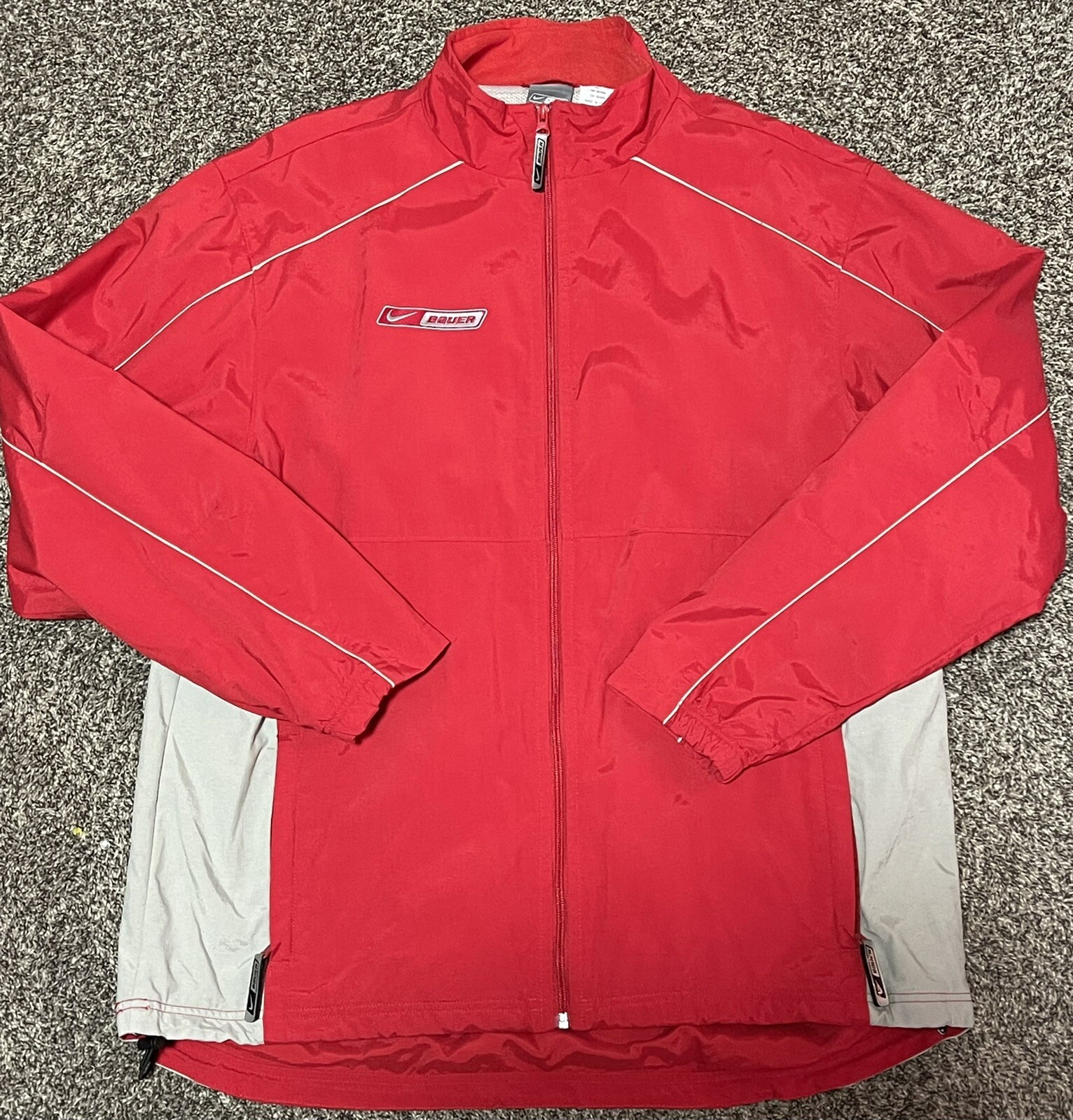 Vintage Supreme NIKE Bauer Anorak Jacket Red Heavy La… - Gem