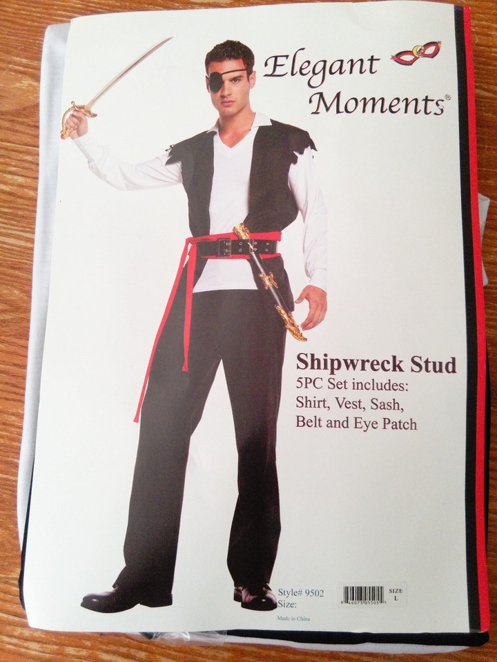 Elegant Moments 9502 Shipwreck Stud Costume Adult Men 5 piece set size ...
