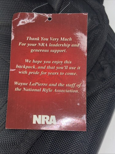 NRA National Rifle Association Black Tactical Backpack Multi Pocket Zip ...