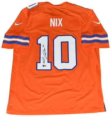 BO NIX AUTOGRAPHED DENVER BRONCOS #10 THROWBACK ORANGE NIKE JERSEY ...