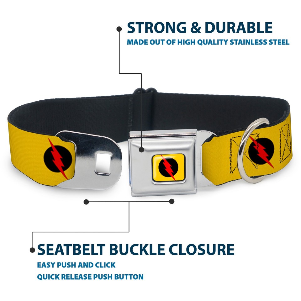 Dog Collar FLL-Reverse Flash Logo Full Color Golden Yellow/Black/Red ...