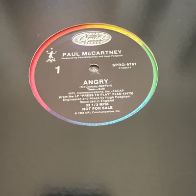 Paul McCartney Angry 12” Vinyl Capitol US Promo Only Phil Collins | eBay