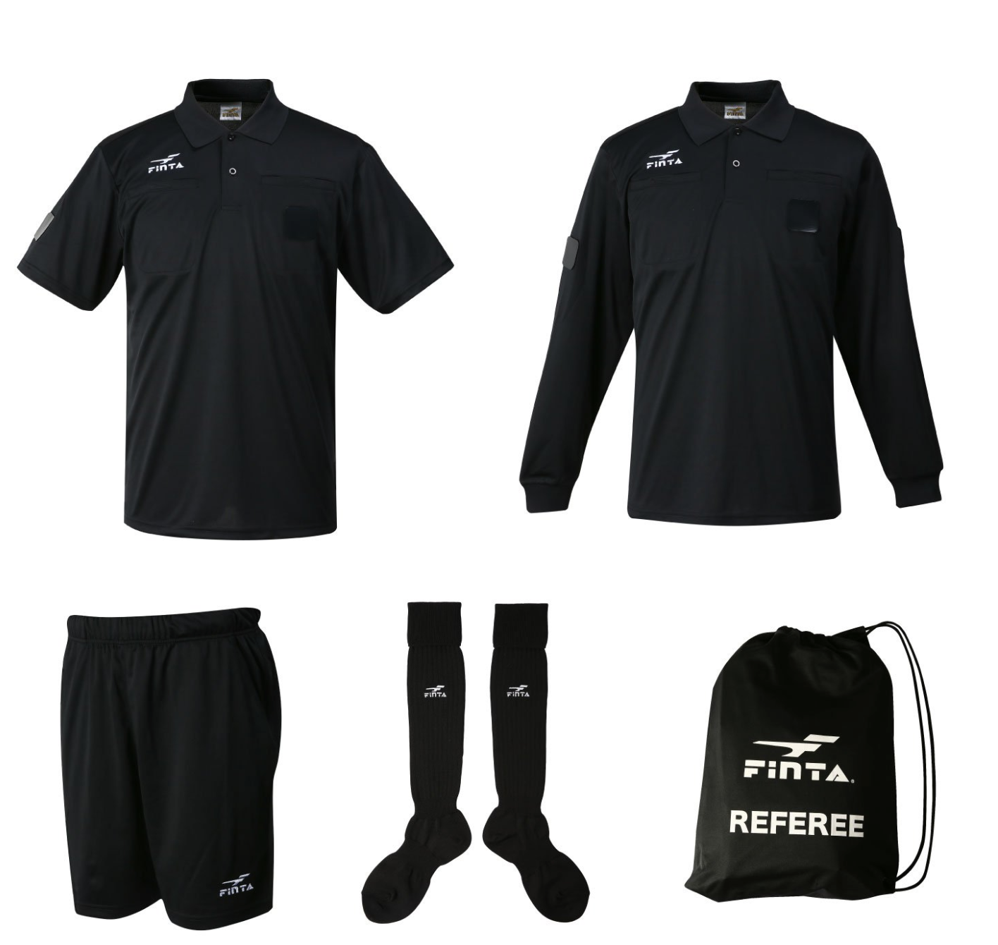 Finta JAPAN Football Soccer Referee Jersey Shirt Shorts Socks Set Black ...