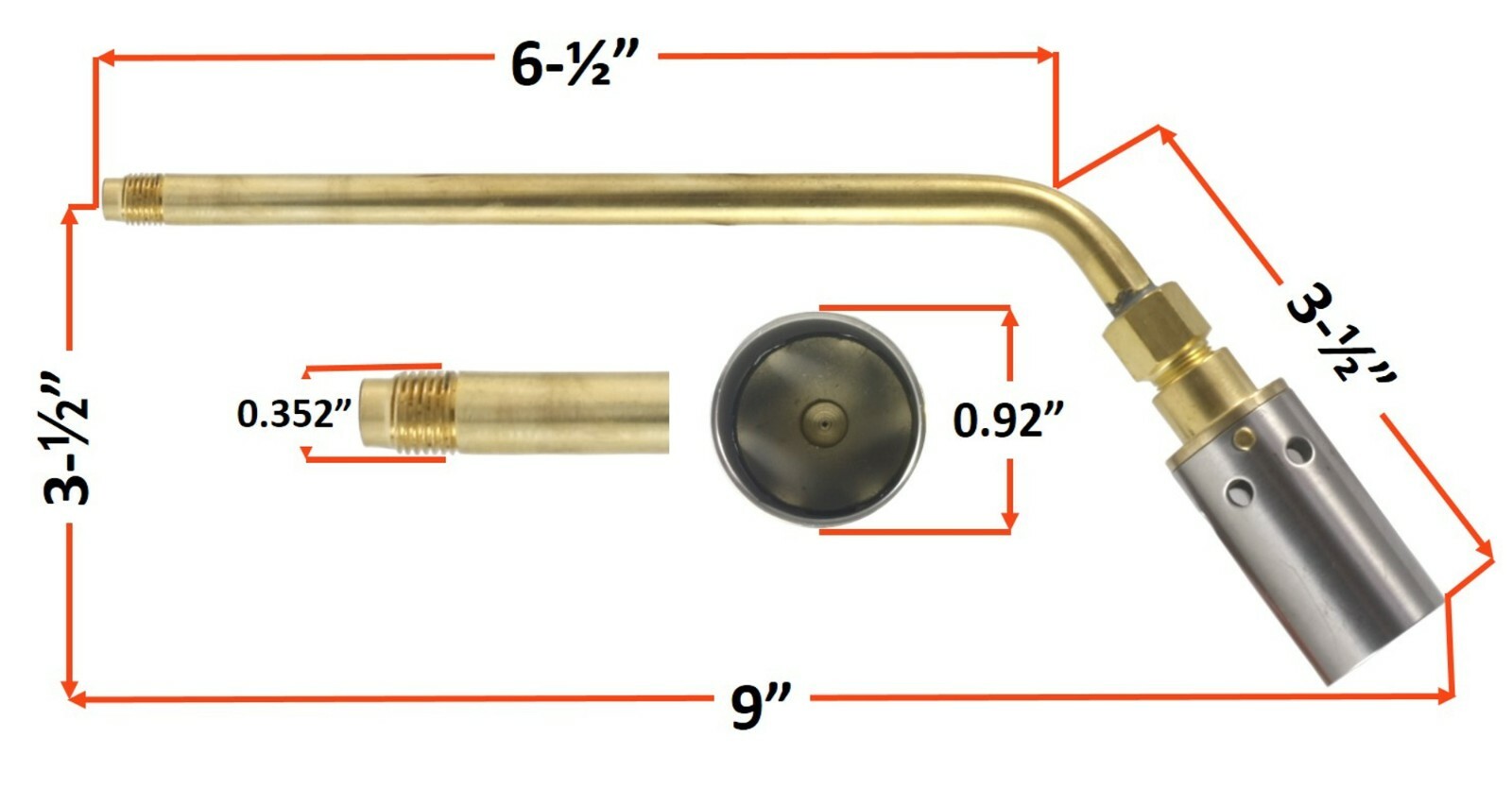 SÜA Oxy-Propane Medium Duty Heating Tip Rosebud with Mixer E-43, D-85 ...