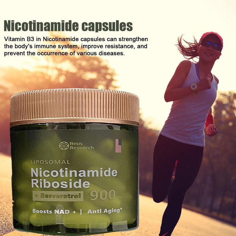 1/2X-Reus Research NAD+Supplement Caps for Skin Aging Support, Energy ...