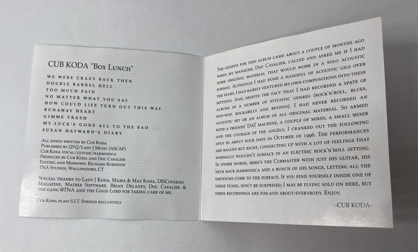 Cub Koda: Box Lunch (CD, 1998) 617468013727| eBay