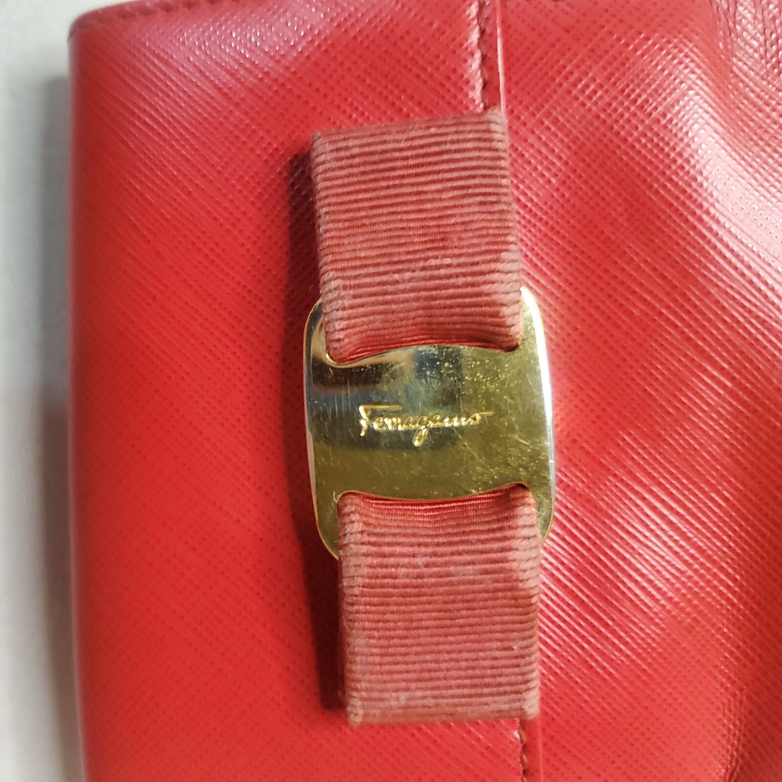 Preowned Salvatore Ferragamo Bow Red Wallet. | eBay