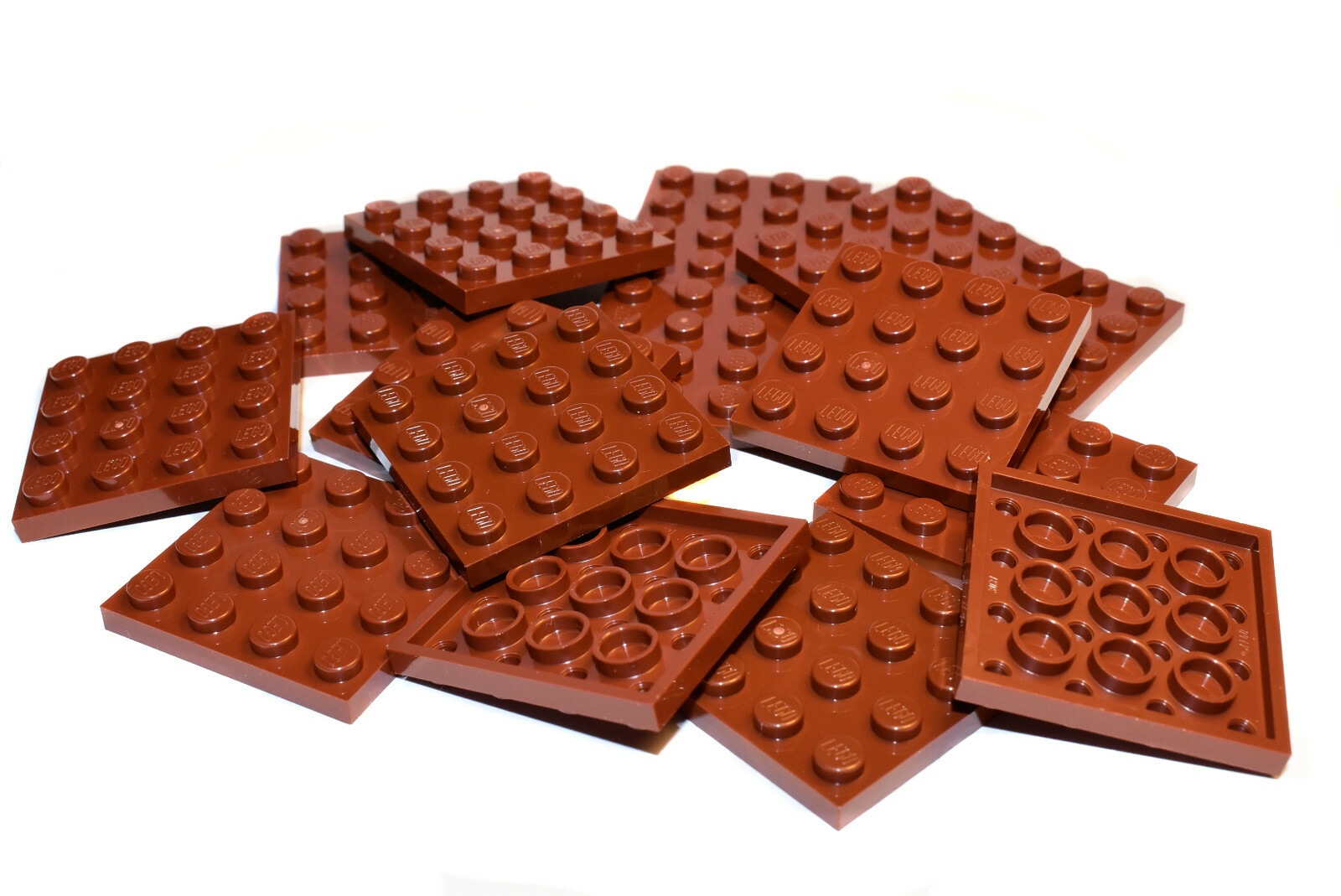 😀 LEGO Large Plates BROWN # 4x4 # pack of 15 # flat baseplate # NEW 😀 ...