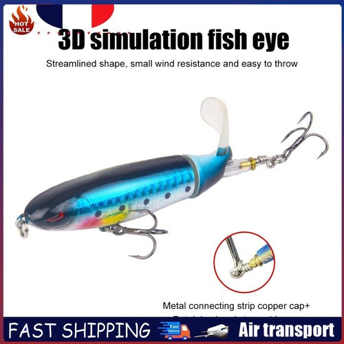 Leurres de pêche à hélice 10cm Fake Topwater Artificiel Dur Appât (Bleu ...