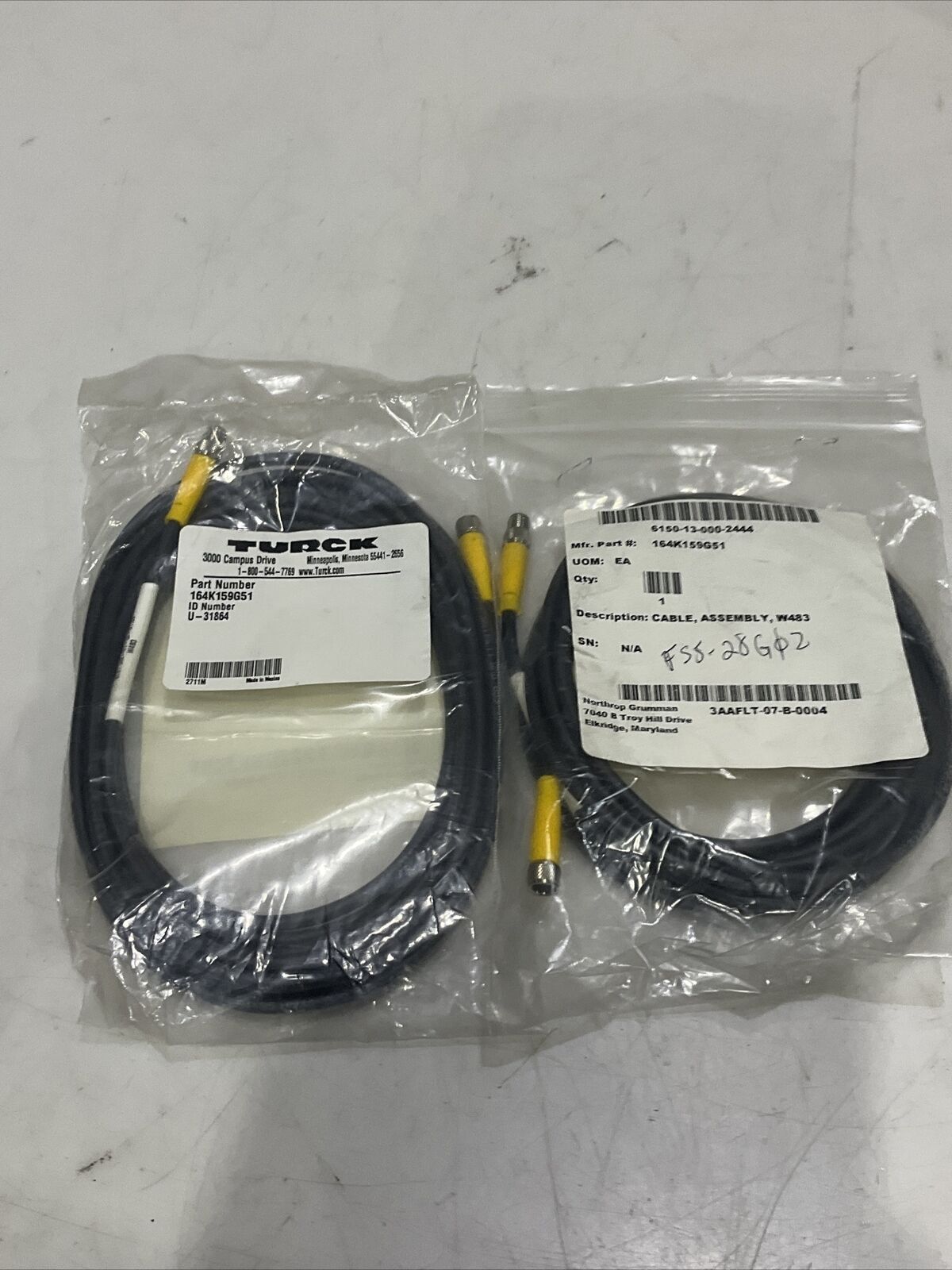 TURCK U-31864 BL67 GW-41-DI-013 CABLE ASSEMBLY W483 LOT OF 2 U3S | eBay