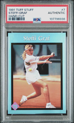 STEFFI GRAF Tennis 1991 Tuff Stuff #7 Hand Cut PSA Authentic Pop 1 ...