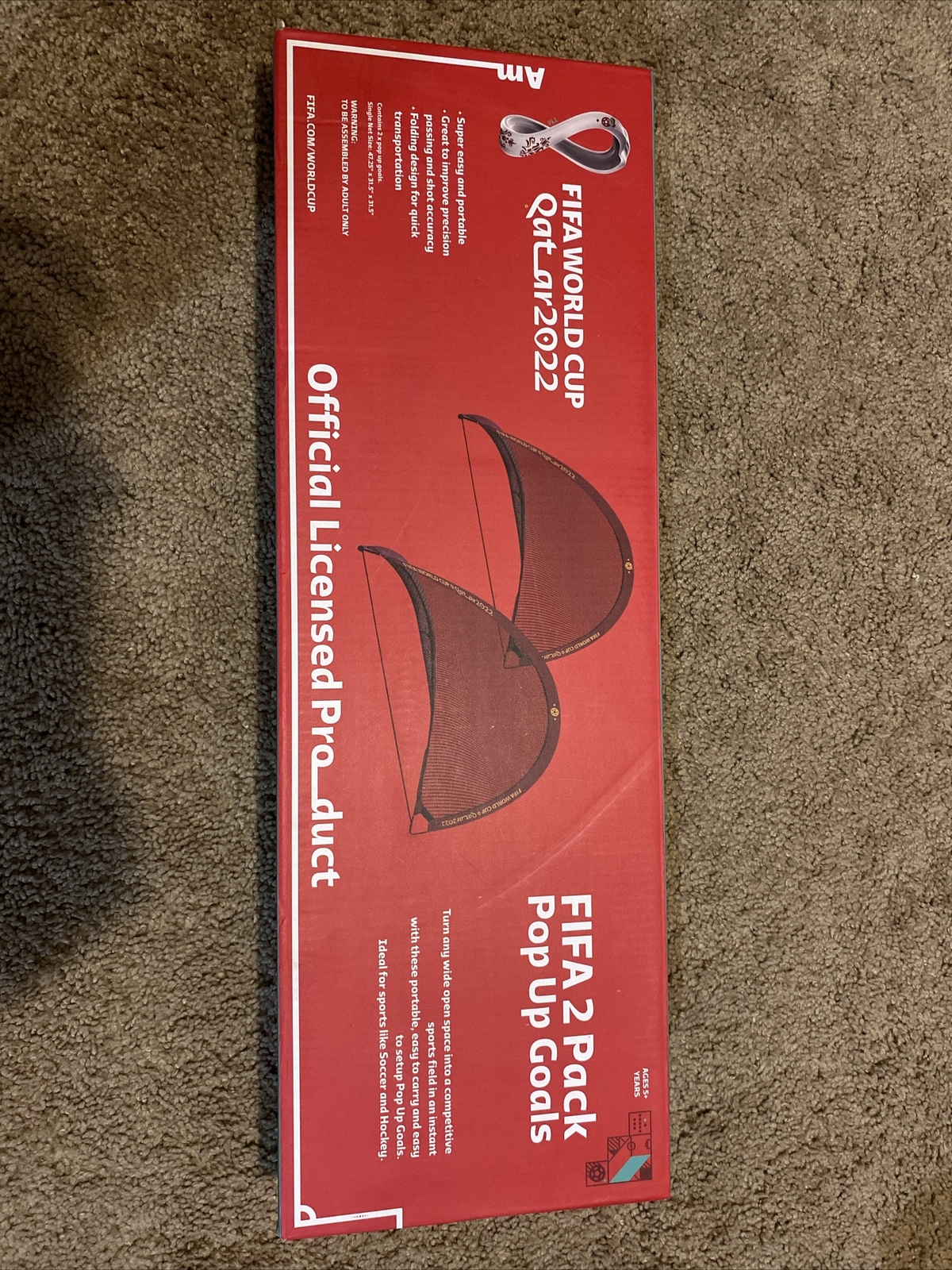 FIFA World Cup 2 Pack Pop Up Goal Nets Portable Practice Aids Soccer ...