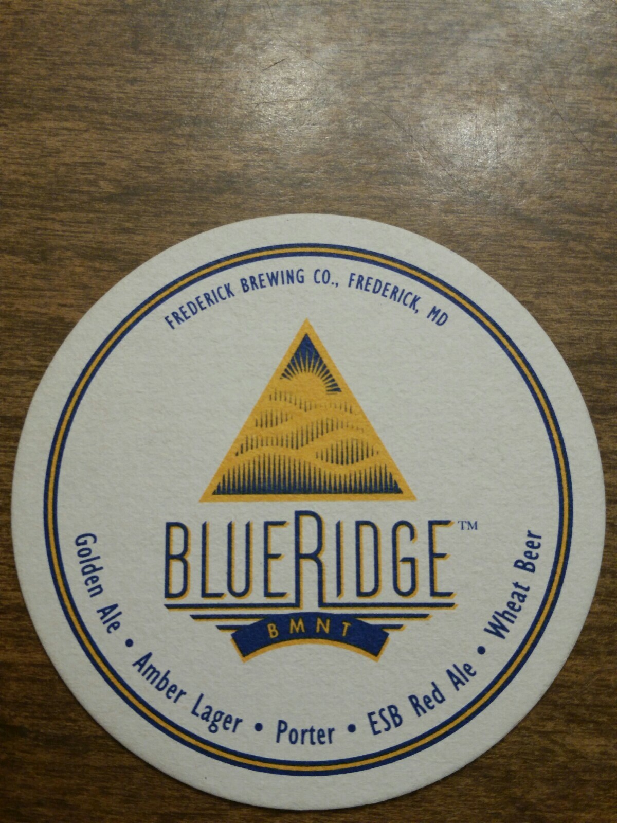 BLUE RIDGE BEER Fresh Taste Beer COASTER, Mat, Frederick Brewing ...