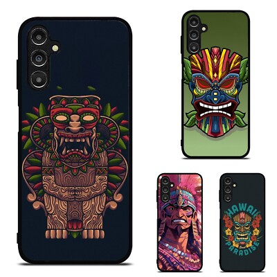Anti scratch Cover Polynesian tiki mask For Samsung S25 S24 S23 FE ...