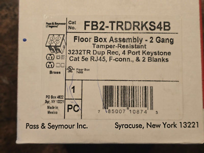 Legrand Slater Brass Floor Box Tamper-Resistant Outlet with Cat5e F ...